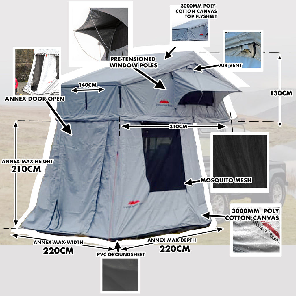 ANNEX - Extended Ventura Deluxe 1.4 Roof Tent Annex Room (IN STOCK ...